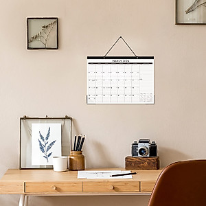 Desk Calendar 2023-2024 - Large Desk Calendar 2023-2024, Jan 2023 - Jun 2024, 17" x 12", Large Ruled Blocks, Desk Calendar with Tear Off Design, 2 Corner Protectors & 2 Hanging Hooks