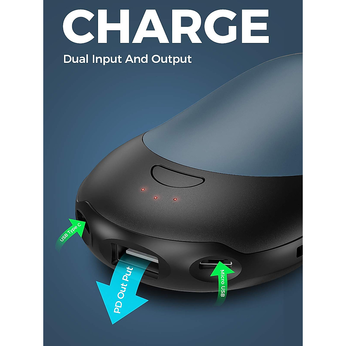 OCOOPA Fast-Charging Hand Warmers, 10000mAh Handwarmer with PD & QC 3.0 Rechargeable Hand Warmer Supercar Design Heating time 15 Hrs Perfect for Outdoor Activities Brilliant Winter Gift