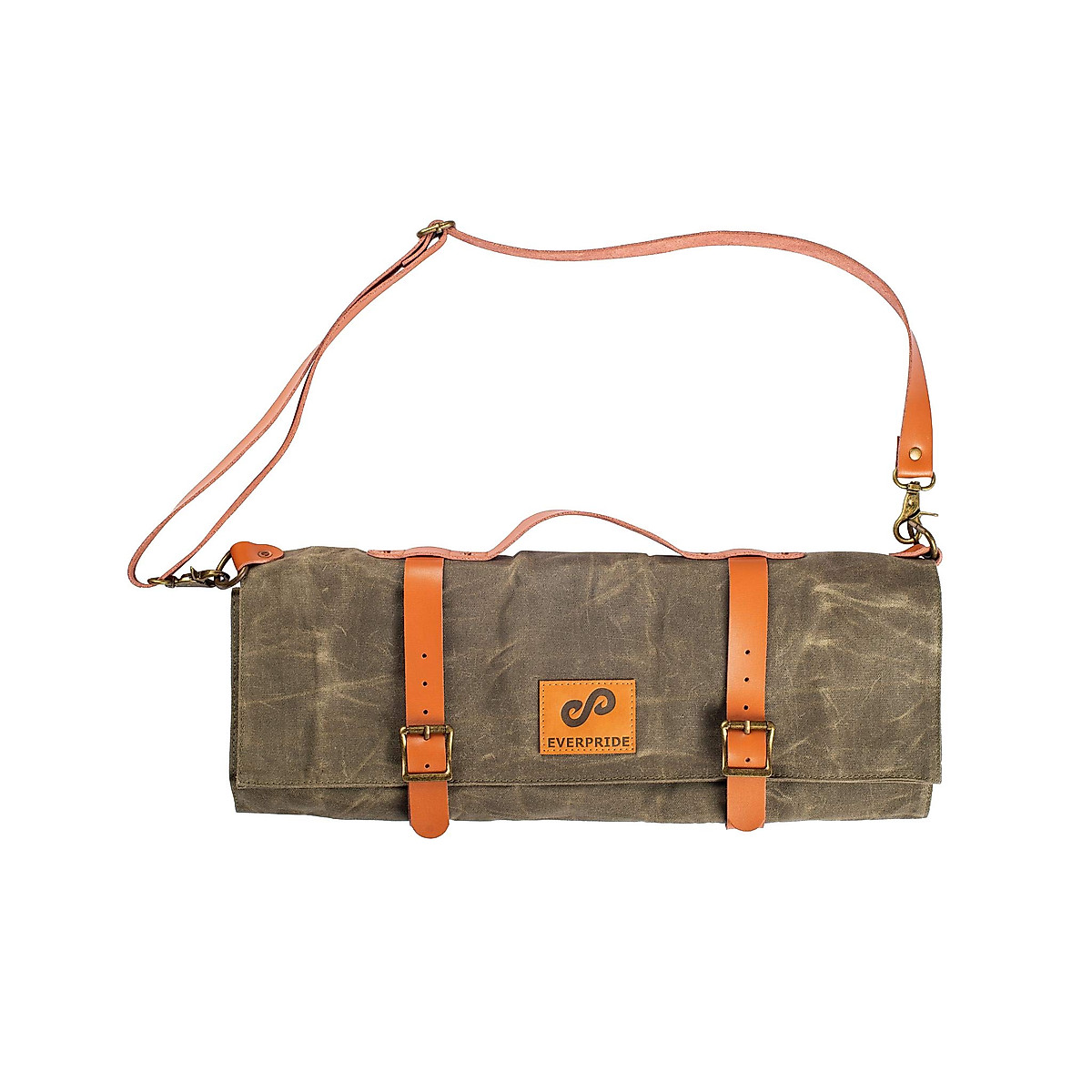 EVERPRIDE Canvas Knife Roll Bag Stores 10 Knives up to 19" PLUS Zipper for Kitchen Tools – Durable Knife Carrying Case for Professional Chefs and Culinary Students – Knives Not Included