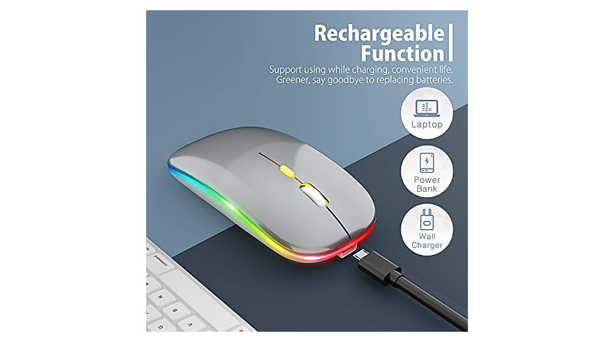 Upgrade LED Wireless Mouse with Silent Click & 3 DPI Levels
