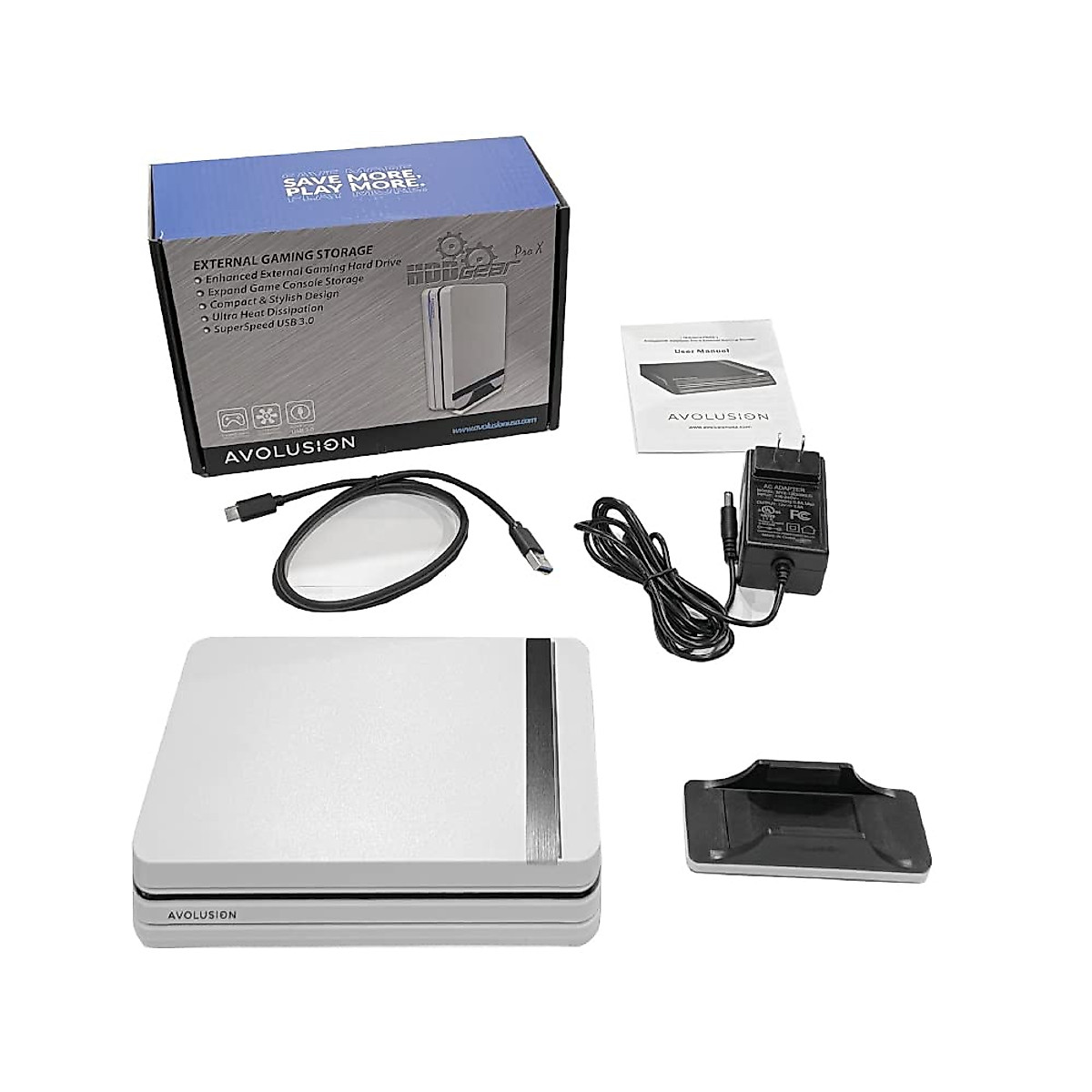 Avolusion PRO-X 3TB USB 3.0 External Gaming Hard Drive for PS5/PS4 Game Console (White) (Renewed)