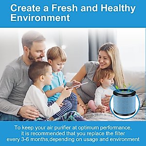 True HEPA TPAP002 Filter Replacement Compatible with TOPPIN TPAP002 HEPA Air Purifier Comfy Air C1, H13 Grade 4-in-1 Toppin Air Filter & Activated Carbon Pre-Filter, Part# TPFF002, Perfect for Home