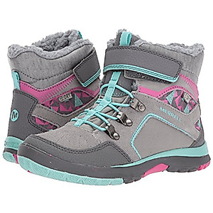 Merrell Kids' Unisex M-Moab Fst Polar Mid A/C Wtrpf Hiking Boot, Grey/Multi, 2 Wide US Little Kid