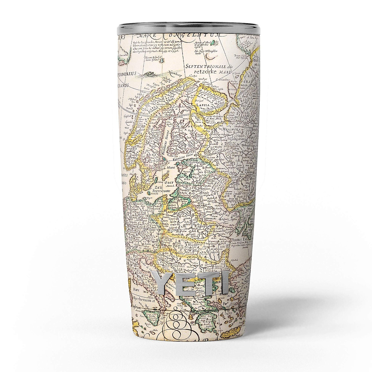 Design Skinz The European Map of Royalty - Skin Decal Vinyl Wrap Kit Compatible with The Yeti Rambler Cooler Tumbler Cups