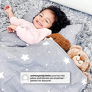 Delta Children Nap Mat with Included Pillow and Blanket for Toddlers and Kids; Features Carry Handle with Strap Closure and Name Tag; Rollup Design is Ideal for Preschool and Daycare, Space