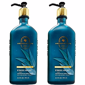 Bath and Body Works Stress Relief Eucalyptus Tea Aromatherapy Gift Set of 2-6.5 Ounce Moisturizing Body Lotion with Shea Butter and Vitamin E