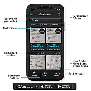 THESMARTNOTEBOOK Letter Dotted Luxury Hard Cover | 190 Pages | 100g | Eco-Friendly Smart Note-Taking | Free App for Digital Note-Taking and Organization | Black