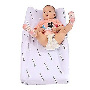Knlpruhk Changing Pad Cover Set 2 Pack 100% Jersey Knit Cotton Ultra Soft Stretchy Baby Girl Boy Grey Arrows and Black Triangles for a Standard Baby Change Pad