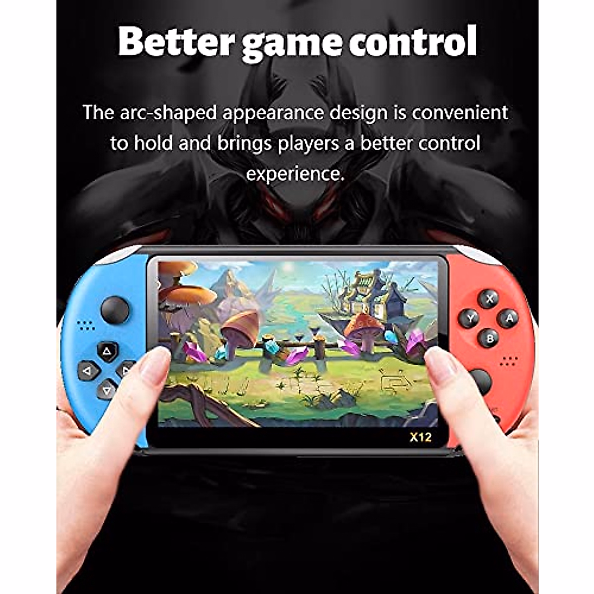 CZT New 5.1-inch Retro Video Game Console Build in 4800 Games of 9 emulators Handheld Portable Game Console Supports MP3/MP4/E-book with Rechargeable Lithium Battery mp3 mp4(Bluered)