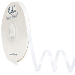 Ribbli White Satin Ribbon,Double Faced Satin 1/4 inch x Continuous 50 Yards,White Ribbon Use for Bows Bouquet,Gift Wrapping,Wedding Decoration,Floral Arrangement