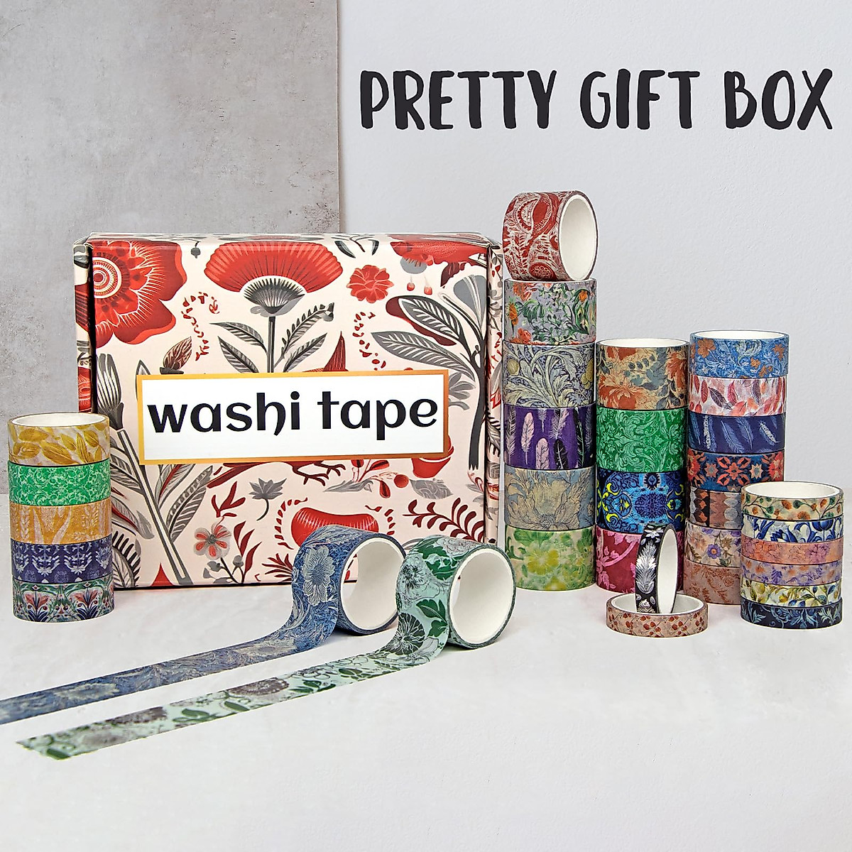 48 Rolls Washi Tape Set,Decorative Masking Adhesive Tape for DIY Crafts and Gift Wrapping,Beautify Bullet Journals ,Planners by KOVANO