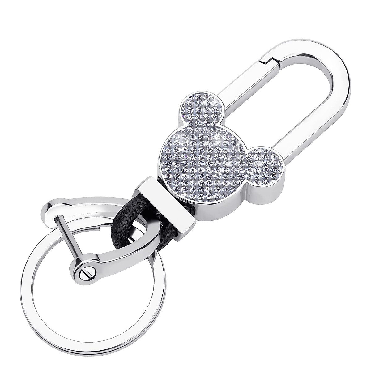 Savzokiw Key Chain with (2 Extra Key Rings) cute Car Keychain for Men and Women (Silver)