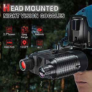 Hojocojo [2023 Upgrade] Night Vision Goggles with Head Strap Digital Infrared Goggles Compatible with Fast MICH Helmet for Airsoft Military Hunting Tactical Gear Included Hard Bag