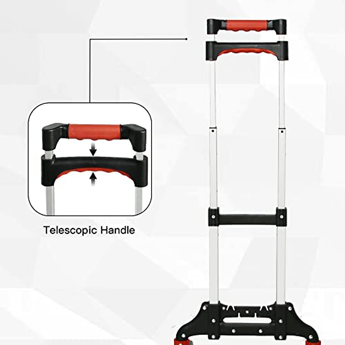 JXUFDHO Folding Hand Truck Portable Folding Dolly, Foldable Hand Truck Portable Dolly Cart Trolley Luggage Cart for Moving Home, Auto, Office,Travel Use, 180 lbs Capacity Aluminium
