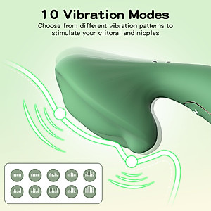 Sex Toy for Women, Clitoral Stimulator Mini Vibrator with 10 Vibrating Modes, Adult Toys Sex Novelties Toy Clit Vibrator for Female's Pleasure, Quiet Egg Vibrator for G Spot Nipple (Green)