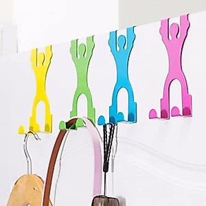 UPKOCH Stainless Steel Hangers Shower Door Towel Hooks Hanger: 3pcs Men Shaped Over The Door Coat Towel Hat Bag Holder Bathroom Stainless Steel Hanging Rack Stainless Steel S Hooks