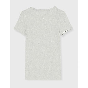 Amazon Essentials Women's Slim-Fit Short-Sleeve V-Neck T-Shirt, Pack of 2, Charcoal Heather/Light Grey Heather, Large