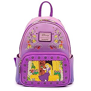 Loungefly Disney Mini Backpack, Princess Stories Series Disney Tangled Rapunzel, Pascal Flynn Rider