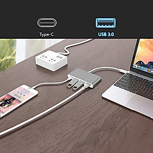 USB C hub HDMI Adapter, 4 in 1 Type C hub, 100W Power Supply, USB3.0 * 3+Type-C Interface, Suitable for MacBook Air, MacBook Pro, XPS, etc.