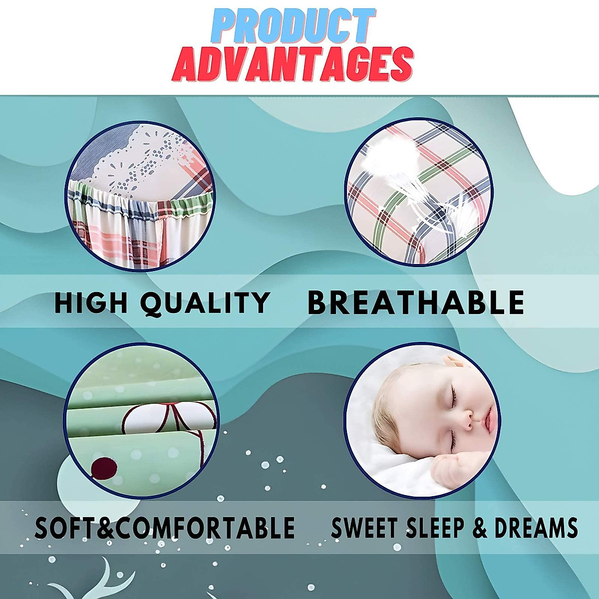 Colorful Sheets Full Size, Psychedelic Bed Sheets, Patterned Bedding Sheets & Pillowcases 4 Piece Set - Soft Microfiber Deep Pocket Fitted Sheet & Flat Sheet & 2 Pillow Cases 3Q&-659