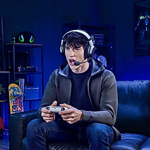 Razer Kaira Dual Wireless Gaming Headset for PlayStation 5 / PS5, PC, Mobile, PS4: Triforce 50mm Drivers - HyperClear Cardioid Mic - 2.4GHz and Bluetooth w/SmartSwitch - EQ Toggle - White/Black