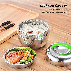 Stainless Steel Insulated Lunch Box 1.3L 44Oz Li Silver Container with Insulation Lunch Container Container Jar for Boxed Insulating Insulated Food Jars