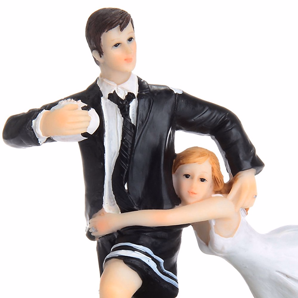 Riverbyland Wedding Cake Topper Funny Bride and Groom Football Figurine