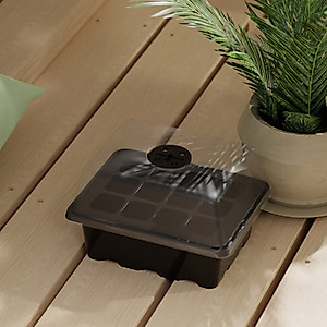 Miskokom 5 Pack Seed Starter Tray Grow Light,Seedling Kit with Dome Height Seedling Kits Trays, Greenhouse Germination for Seeds Growing Starting (12 Cells Per Tray,Black)