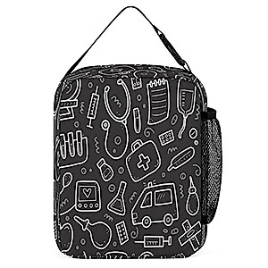 MINBHEBYUD Nurse Lunch Bag for Men Women Adults, Insulated Lunch Bags for Office Work, Reusable Portable Lunch Bag