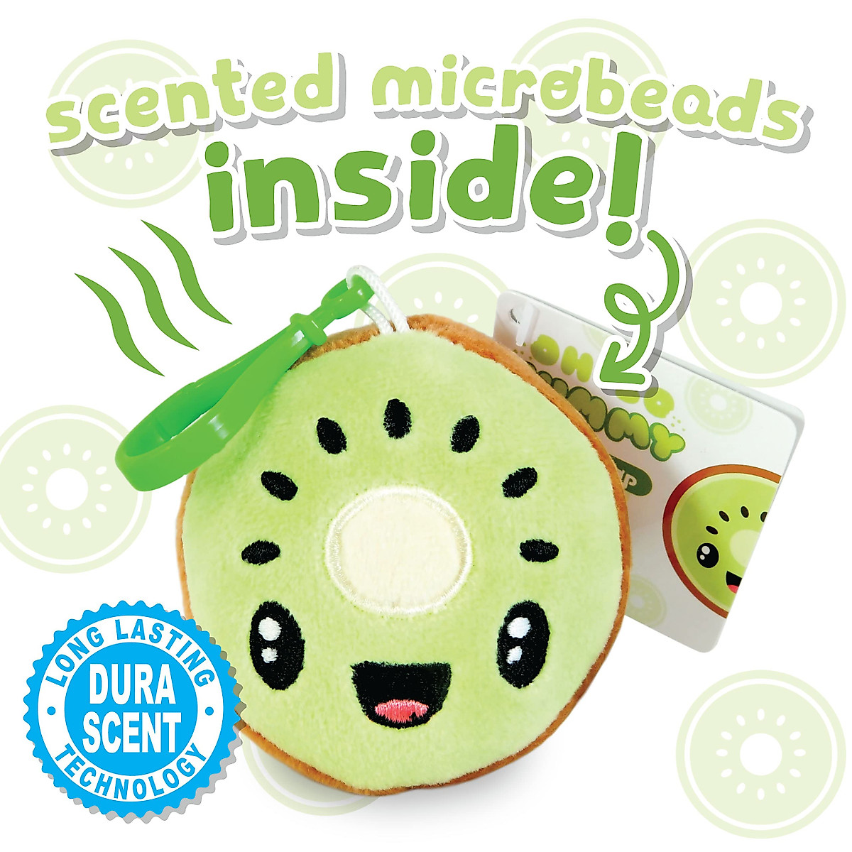 Scentco Fruit Troop Backpack Buddies - Scented Plush Toy Clips (Kiwi)