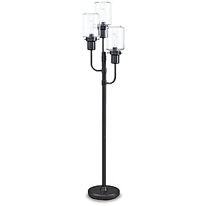 Signature Design by Ashley Jaak Contemporary 60" Floor Lamp with 3 Glass Shades, Bronze