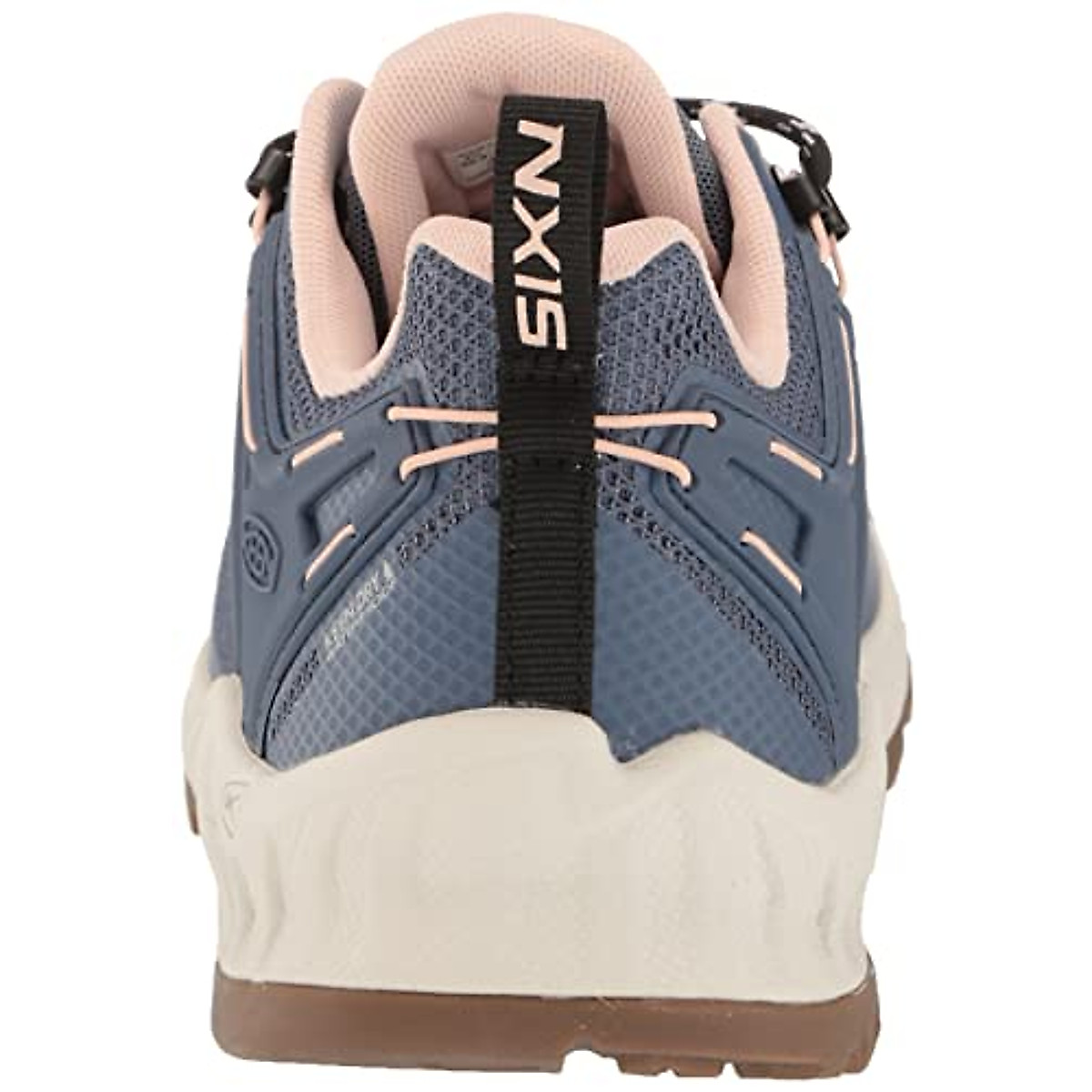 KEEN Women's-NXIS Evo Low Height Waterproof Fast Packing Hiking Shoes, Vintage Indigo/Peachy, 7.5