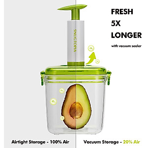 SNUGTOPIA Vacuum Seal Food Storage Containers - BPA Free, Leak Proof, Dishwasher, Freezer & Microwave Safe Lunch Box for Food Fresh 2PCS