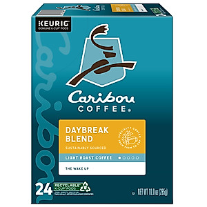 Caribou Coffee Daybreak Morning Blend, Single-Serve Keurig K-Cup Pods, Light Roast Coffee, 24 Count (11.9g)(Pack of 4)