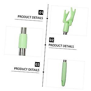 Holibanna 2pcs Clothes Pole Adjustable Hitch Metal Forks Metal Clothes Hanger Garment Hook Reach Pole Clothing Shepherd Hook Clothing Hanger Rod Home Clothes Rod Home Supplies Clothes Pole