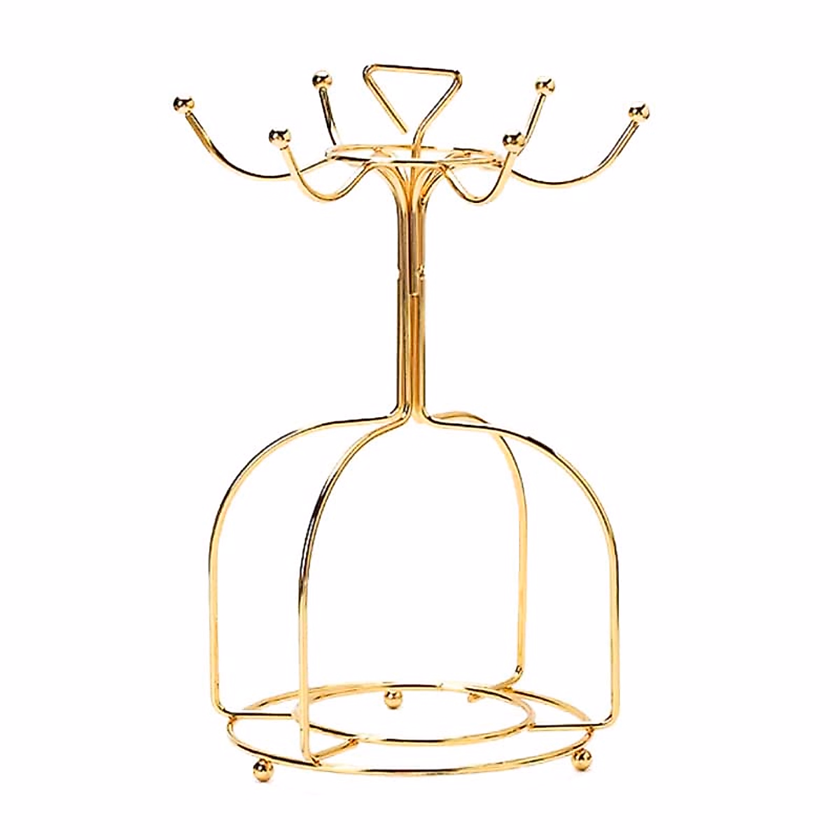 oAutoSjy Iron Coffee Cup Holder Gold Mug Holder with Hook & Handle Coffee Mug Rack Dishes Organizer Mug and Saucer Display Rack Wrought Iron Mug Drainer Storage Drying Rack for Counter Kitchen Office