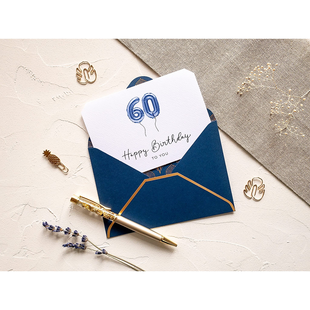 Joli Coon 60th Birthday cards for men with premium dark blue envelope - 60th birthday card for men