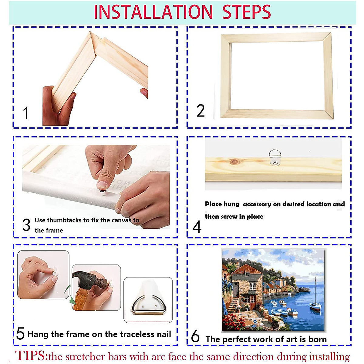 2 Pack 12"x 16" DIY Wood Canvas Stretcher Bars,Removable Canvas Frames Kit-Easy to Assemble,Wooden Frames Kit for Oil Painting,Diamond Painting,Canvas Painting and Needle Arts Supplies (12 * 16)