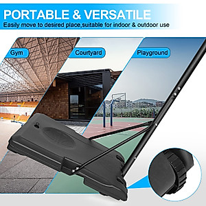 Portable Basketball Hoop & Goal, Basketball System, Basketball Equipment Height Adjustable, with Backboard and Wheels, for Adults Youth Indoor Outdoor (Black 5.6~7ft)