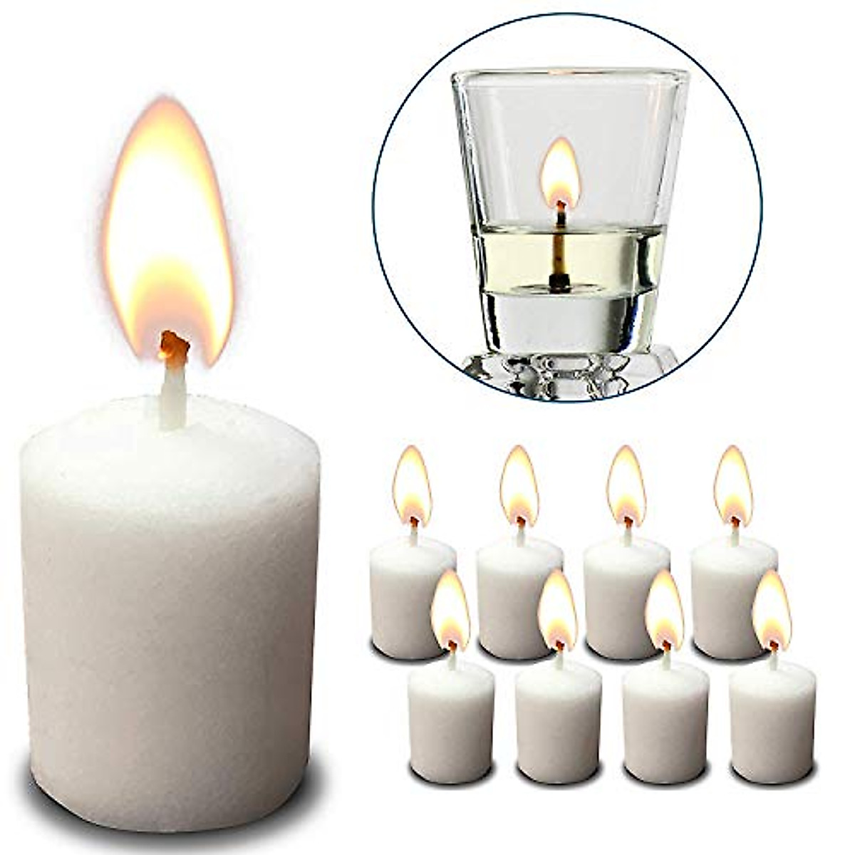 Ohr 4 Hour Neironim Candles - Shabbat and Small Votive Wax Candle - 72 Count