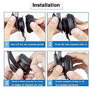 Ear Cushions for Plantronics Headset Replacement 50mm Ear Pads Designed for Headphone Plantronics HW251N HW261N HW510 Blackwire C320 3210 3220 Jabra Pro 920 9450 GN 2000 9125 Biz 2400II 2300 (10 Pack)