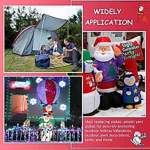 Inflatable Stakes and Tethers, Plastic Stake, Tether with Hook Inflatable Spikes Replacement Yard Halloween Christmas Holiday Inflatable Decoration Accessories for Garden Home Lawn (24 Pieces)