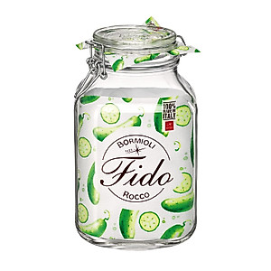 Bormioli Rocco Fido Glass Square Jar, 3 Liter