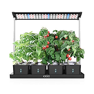 iDOO 20 Pods Indoor Herb Garden Hyrdroponics Growing System with LED Grow Light and 4 Removable Water Tank, Free Timing Setting, 27" Adjustable Height