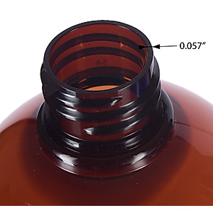 Amber 32 oz Large Boston Round PET Plastic Bottles (BPA Free) with White Heavy Duty Industrial Trigger Sprayer (4 pack)