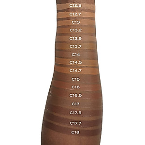 Makeup Revolution Conceal and Define Foundation, Full Coverage & Matte Finish, F14.5 for Dark Skin Tones, Vegan & Cruelty-Free, 0.7 Fl Oz