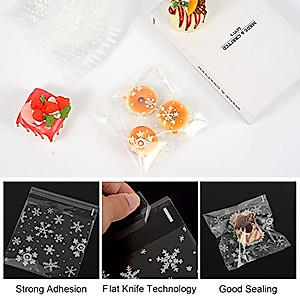 Artby7 Halloween Candy Snack Treat Bags, 100 Pack 3.9x3.9 Self Sealing Cellophane Bags for Small or Mini Pastry Cookie Treat on Wedding Birthday Graduation Party Gift Giving