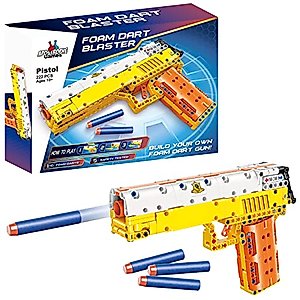 Apostrophe Games Foam Dart Blaster Toy Gun Building Block Set (222 Pieces) Build and Shoot Foam Darts