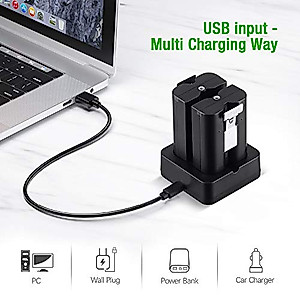 Charging Station and 1 Packs Rechargeable 3.65V Lithium-Ion Battery Battery That is Compatible with Ring, for Video Doorbell 2/3 and Spotlight Cam Battery 6400mAh （ 2023 Stronger Compatibility）