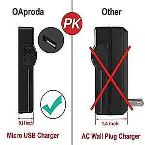 OAproda 2 Pack NB-6L/ NB-6LH Battery and Ultra Slim Micro USB Charger for Canon PowerShot SX530 HS, SX710 HS, SX700 HS, SX610 HS, SX600 HS, SX540 HS, SX510 HS, SX500 is, SX280 HS, SX270 HS, D30, S90